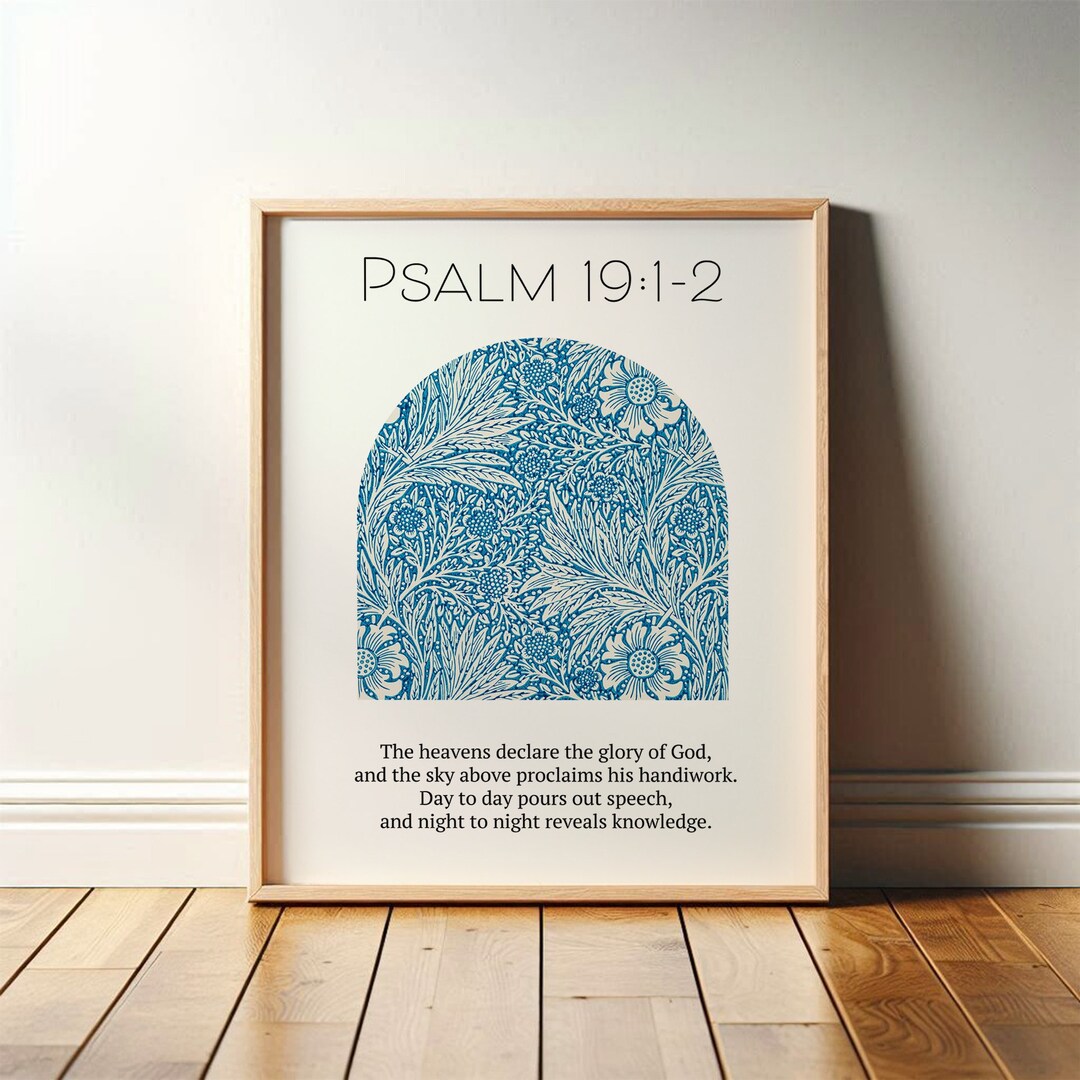 Psalm 19 Bible Verse Wall Art | Modern Christian Decor | Heavens ...