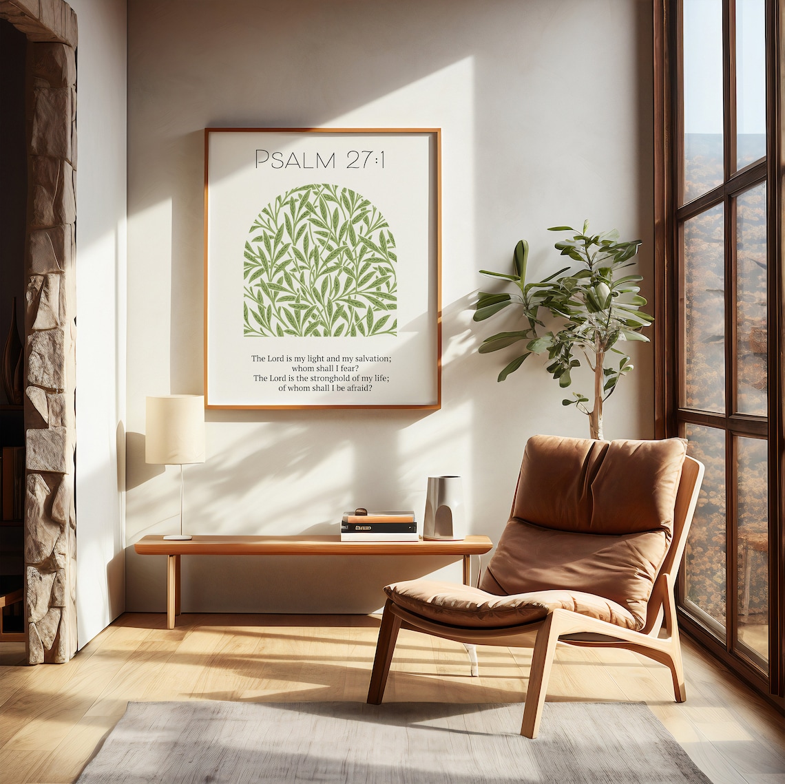 Psalm 27:1 Bible Verse Wall Art With William Morris Print Bible Verse ...