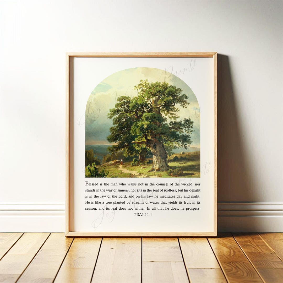 Psalm 1 Christian Wall Art | Scripture Decor, Arched Art Bible Verse ...