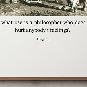 Diogenes Philosophy Quote Wall Art Ancient Stoic, Gift for Professor ...