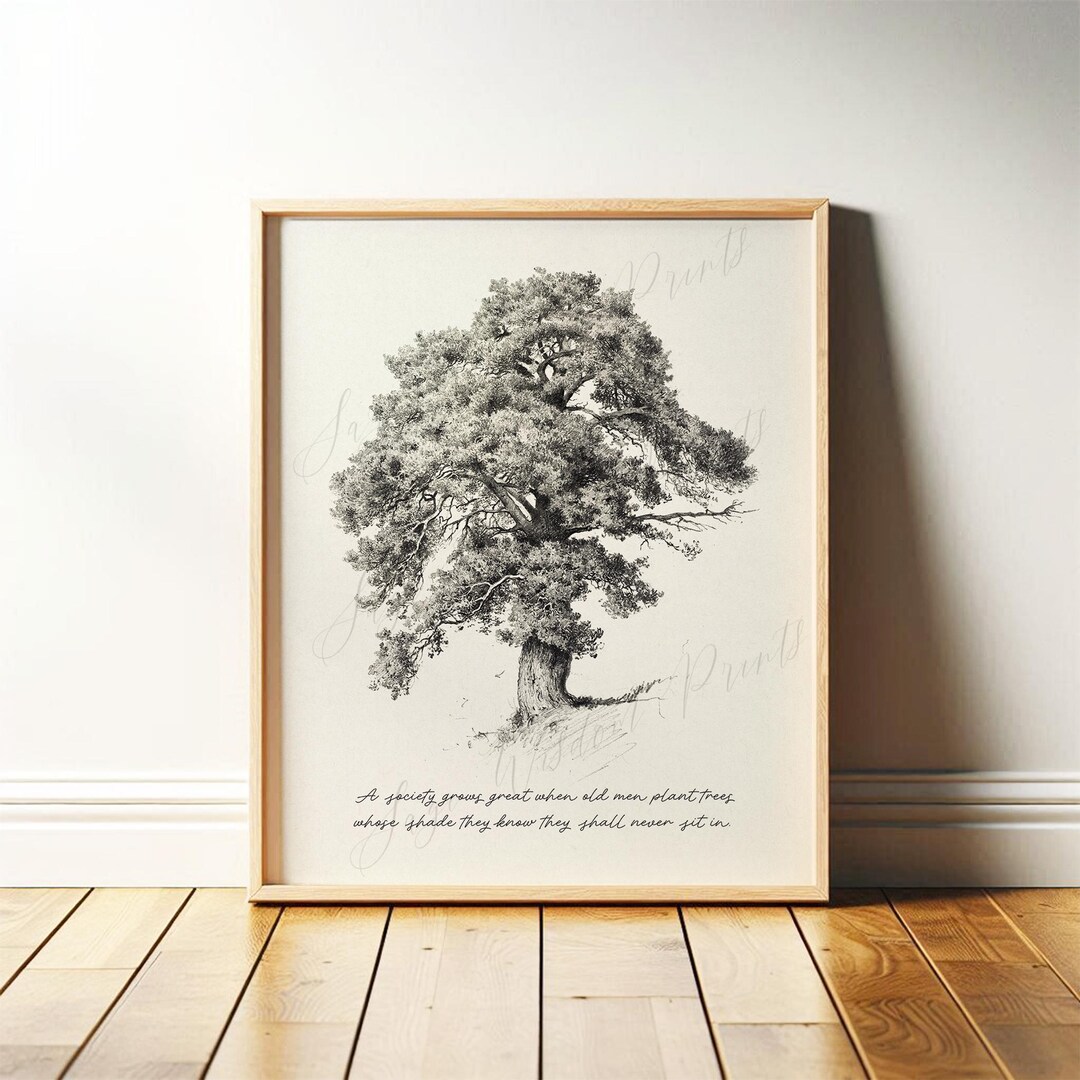 Vintage Tree Art Quote, Greek Proverb | Vintage Wall Art | Ecology ...