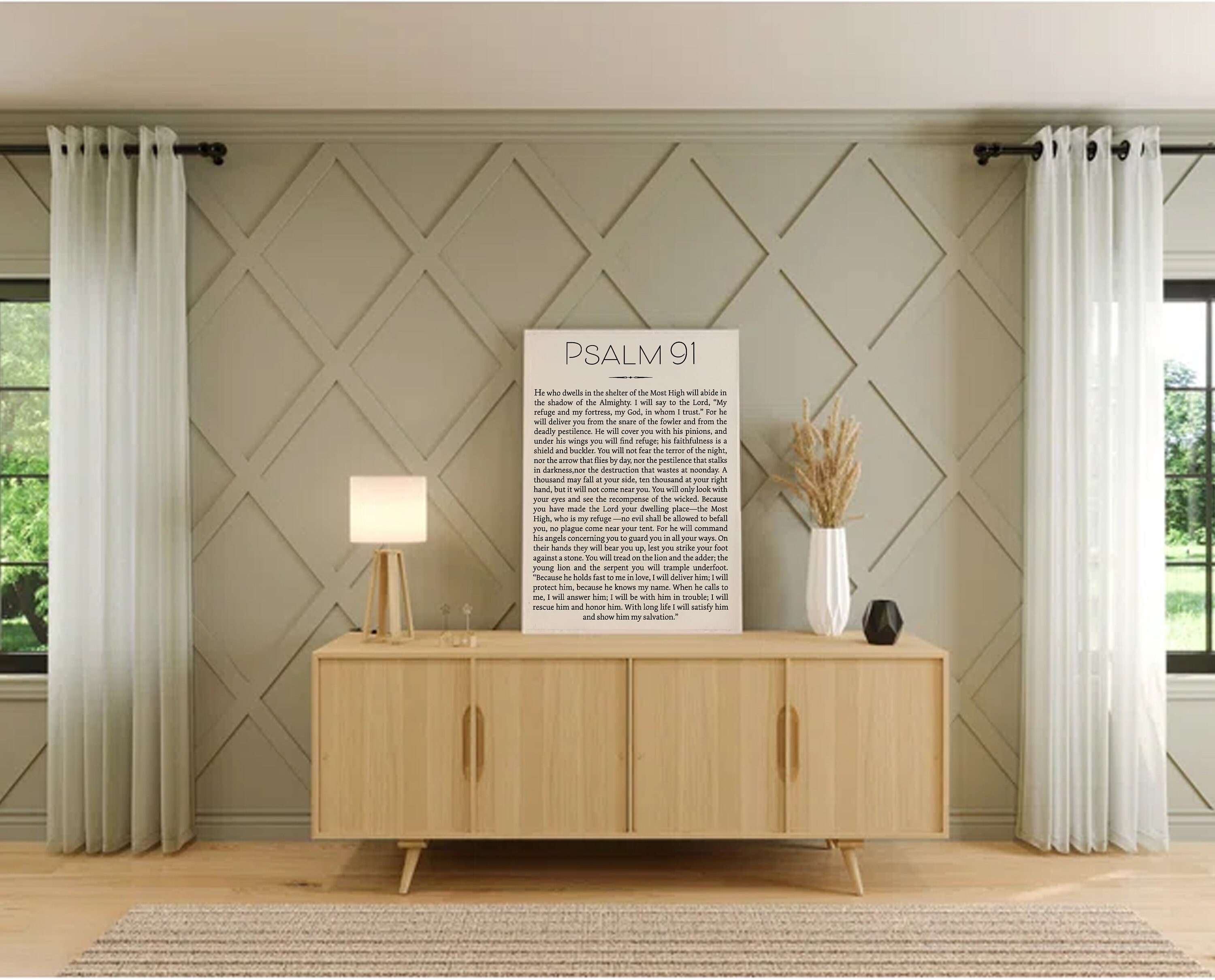Psalm 91 Bible Passage Wall Art Shelter of Most High, Refuge and ...
