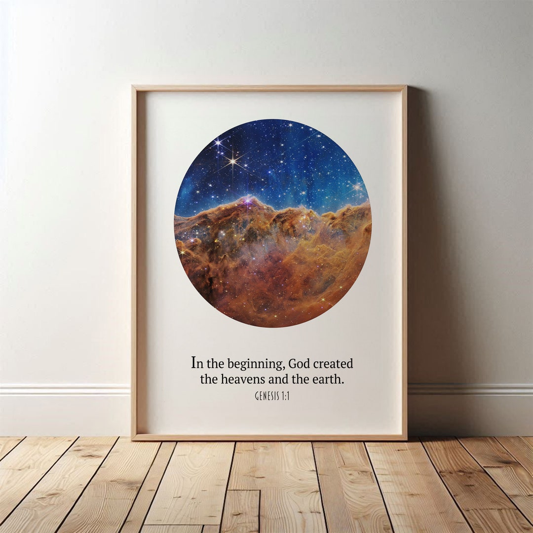 Genesis 1:1 Printable Bible Verse Wall Art in the Beginning Scripture ...