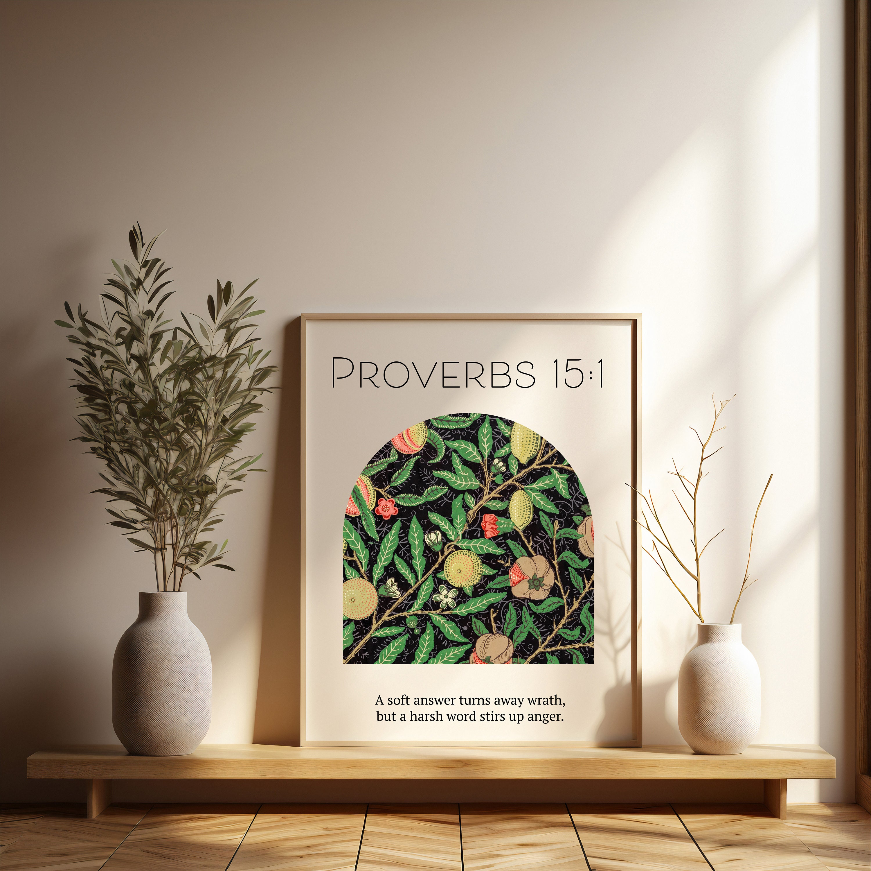 Proverbs 15 Gentle Answer Turns Away Wrath Christian Wall Art, Bible ...