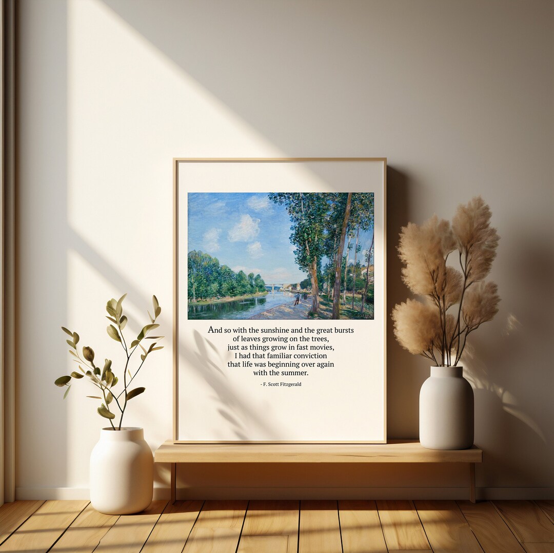 Great Gatsby Wall Art | F Scott Fitzgerald Quote | Literature Fan, Book ...