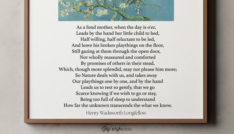 Henry Wadsworth Longfellow Poem Printable Digital Poem Print Printable ...