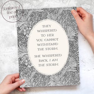 I Am the Storm Quote | Minimalist Wall Art With Vintage Style Black and ...