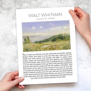 Walt Whitman Leaves of Grass Poem Print | Literary Wall Art, Poetry for ...