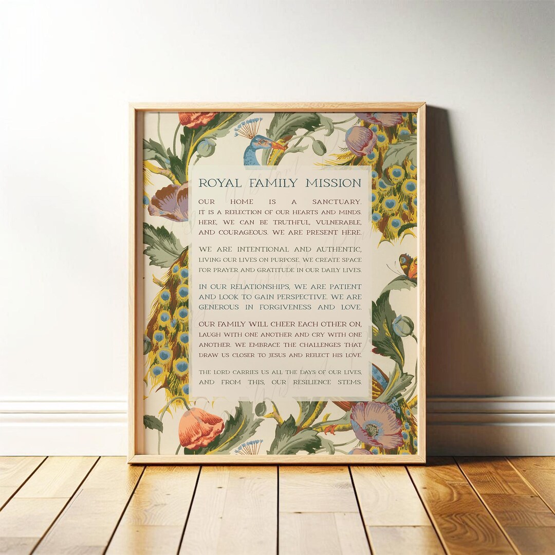 Personalized Family Mission Statement Print: Midcentury Christian ...