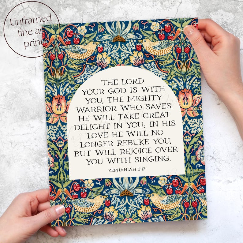 Zephaniah 3:17 "rejoice Over You With Singing" | Vintage Christian Wall ...