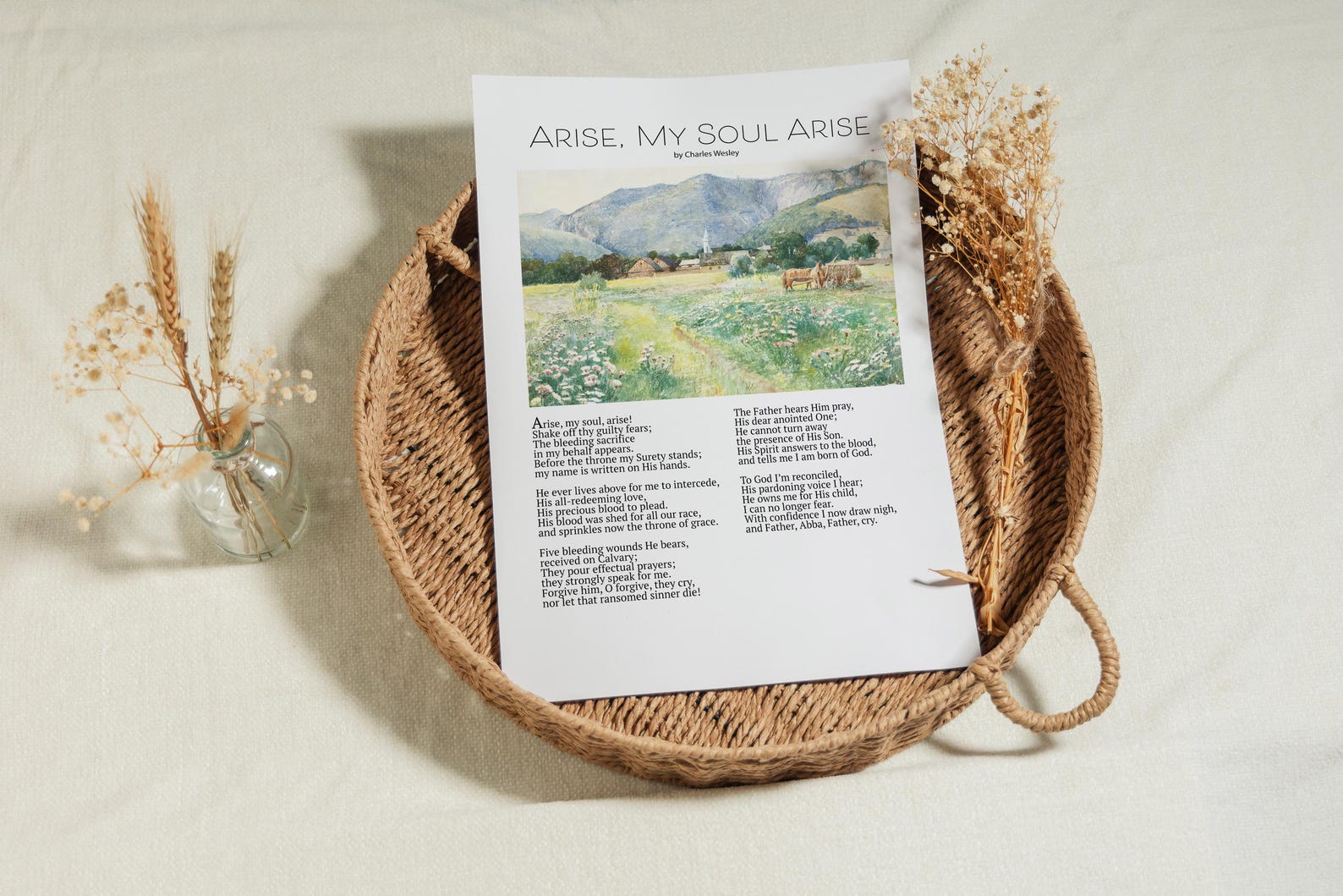 Arise My Soul Arise Hymn Wall Art | Christian Hymn Print, Religious ...