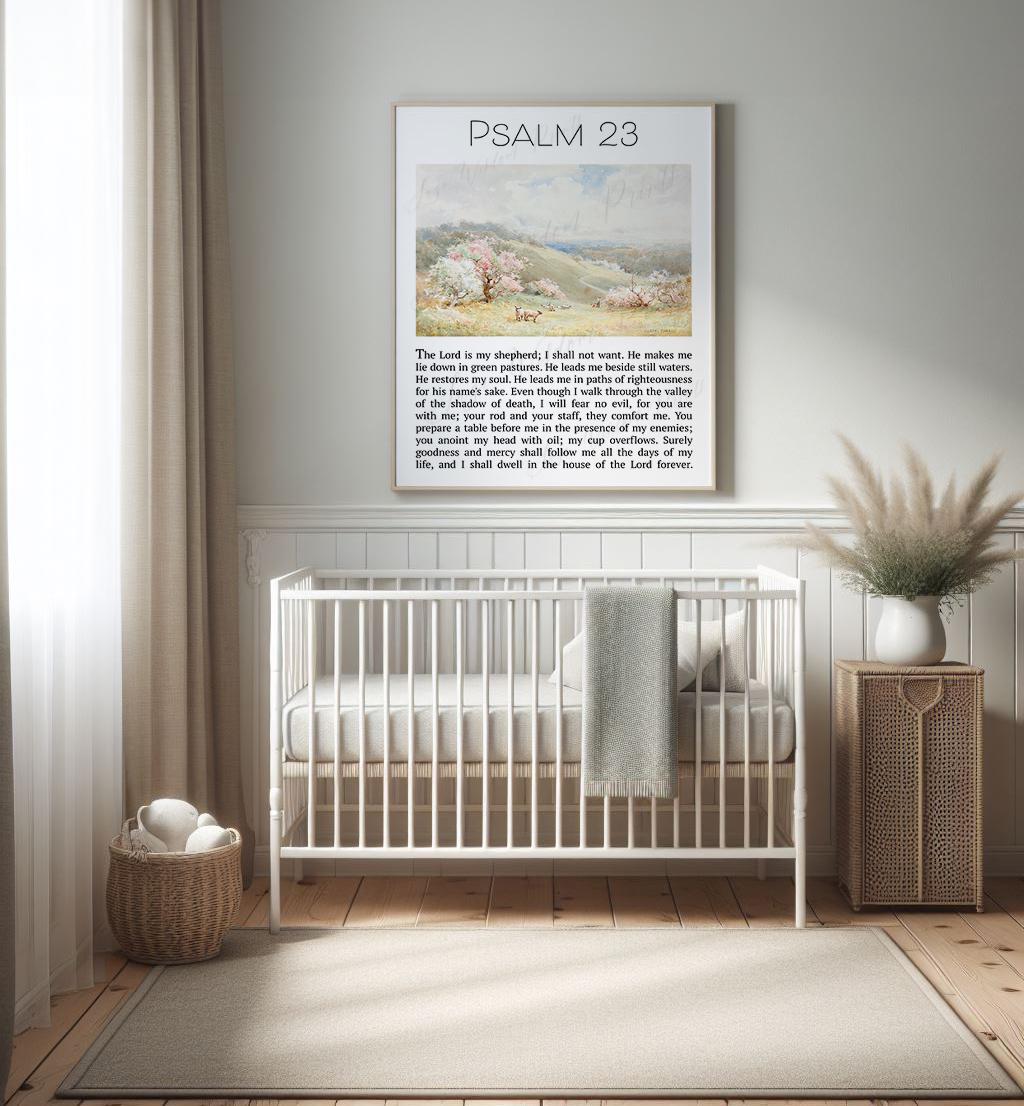 Psalm 23 Bible Verse Wall Art | the Lord is My Shepherd | Christian ...