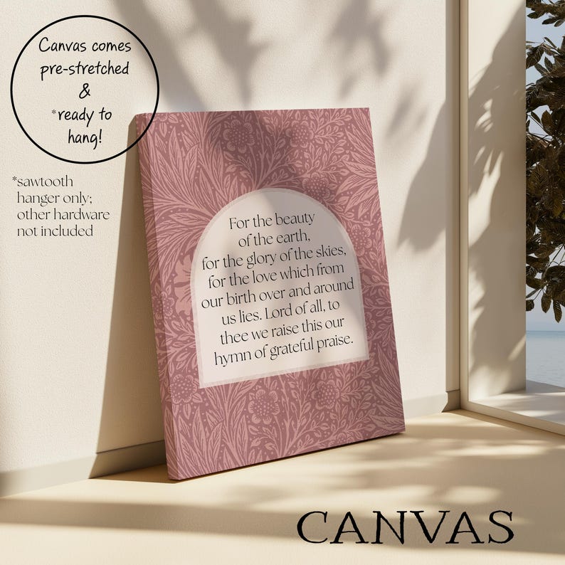 For the Beauty of the Earth Hymn Wall Art | Christian Print, Religious ...