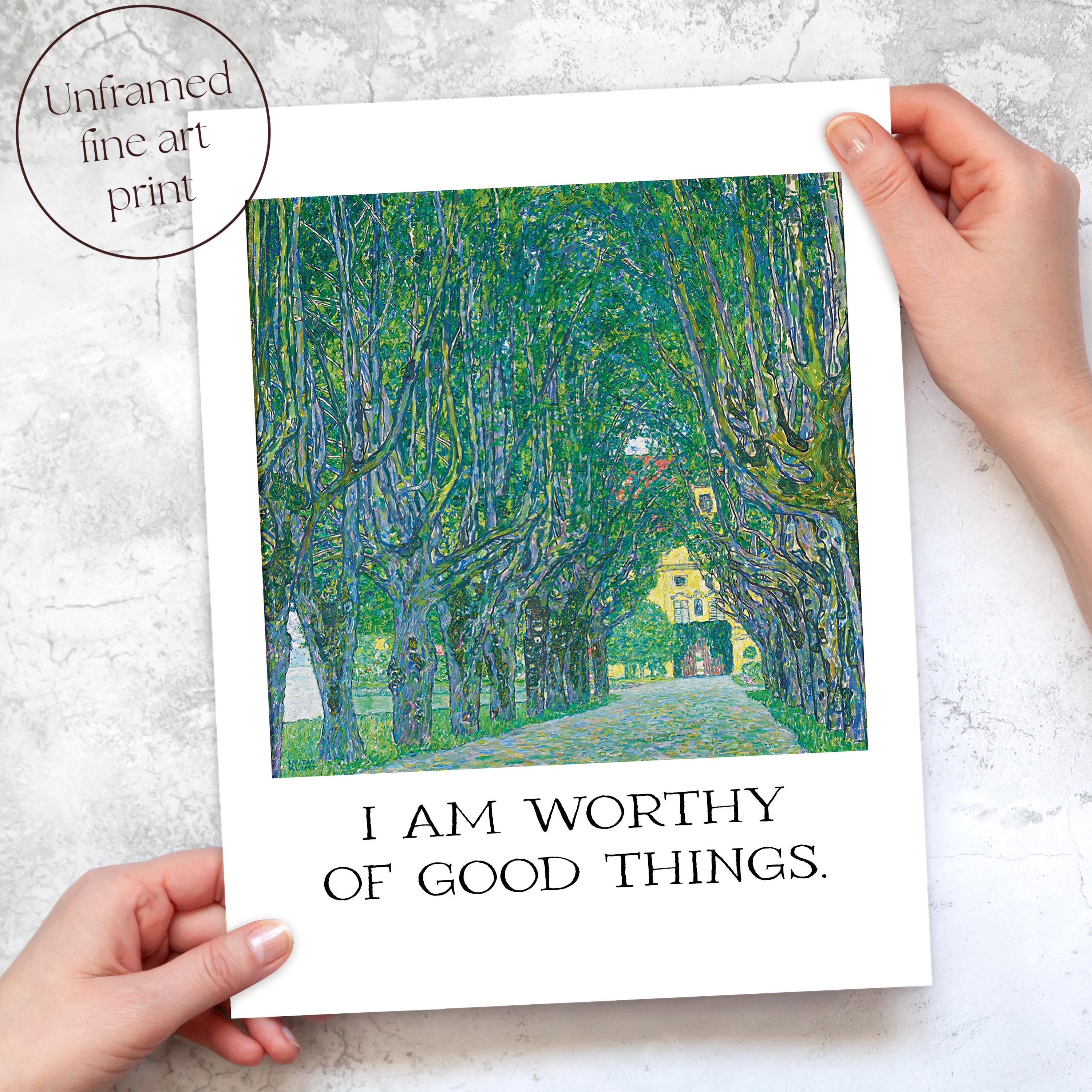 I Am Worthy Affirmation Wall Art, Mental Health, Therapy Office Decor ...