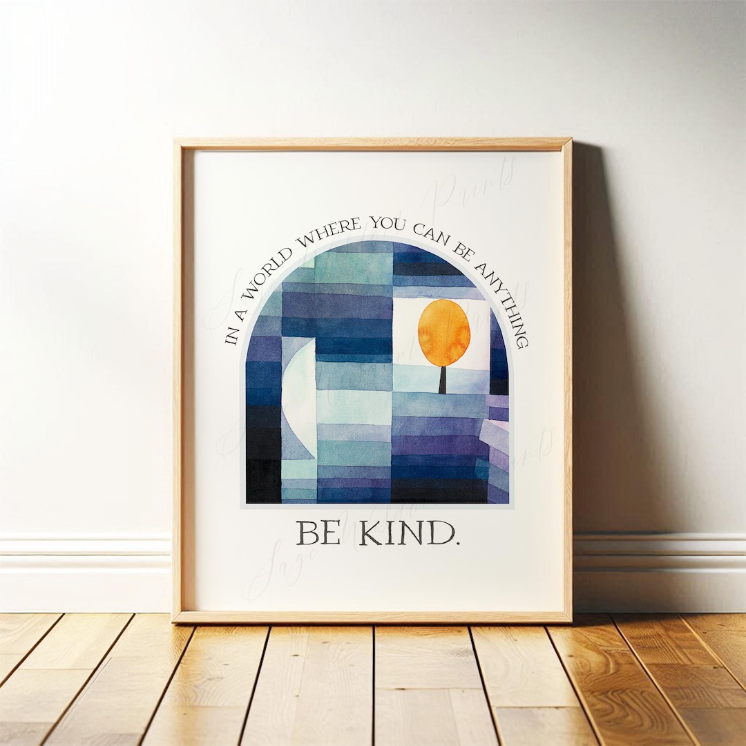 Be Kind Quote | Midcentury Arched Art for Classroom, Apartment ...