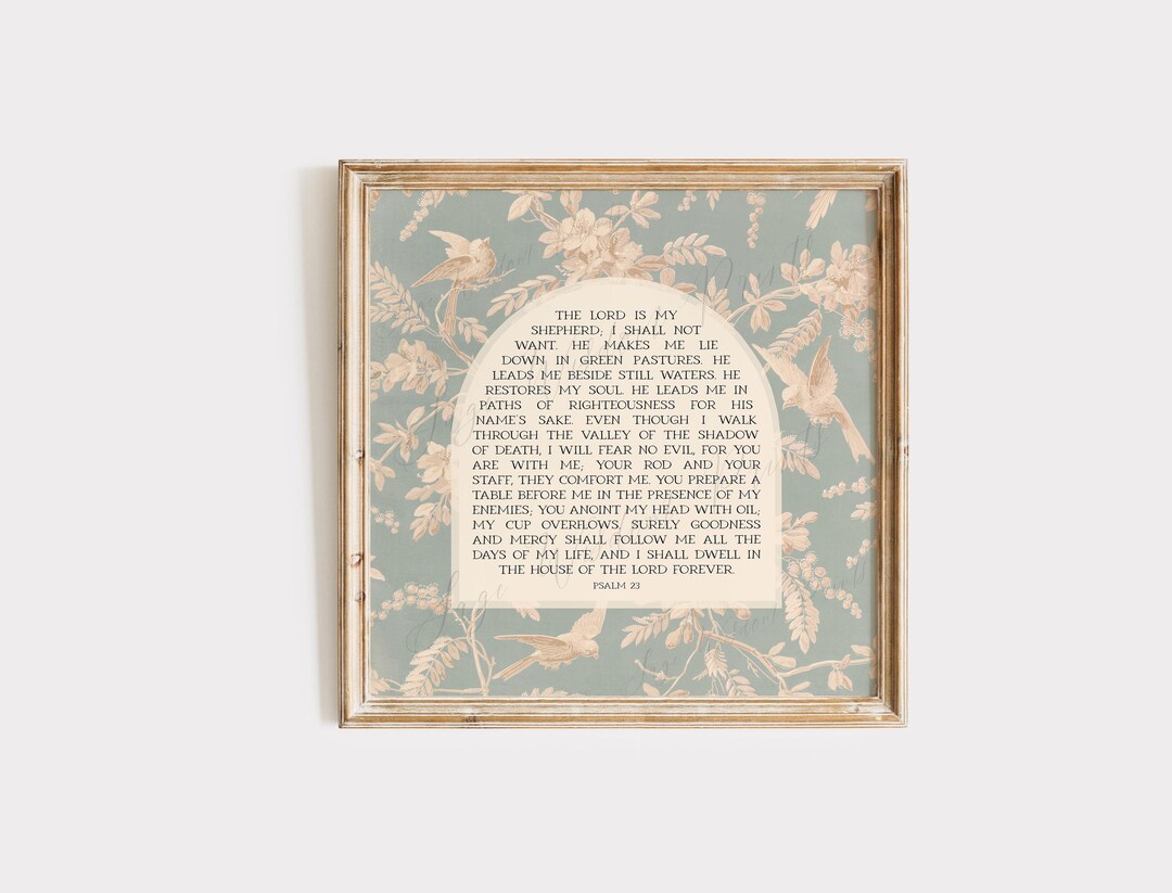 Psalm 23 Square Print | Christian Wall Art, Nursery Bible Verse Wall ...