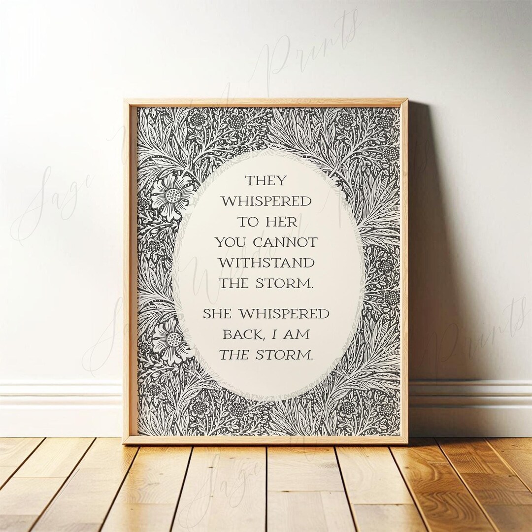 I Am the Storm Quote | Minimalist Wall Art With Vintage Style Black and ...