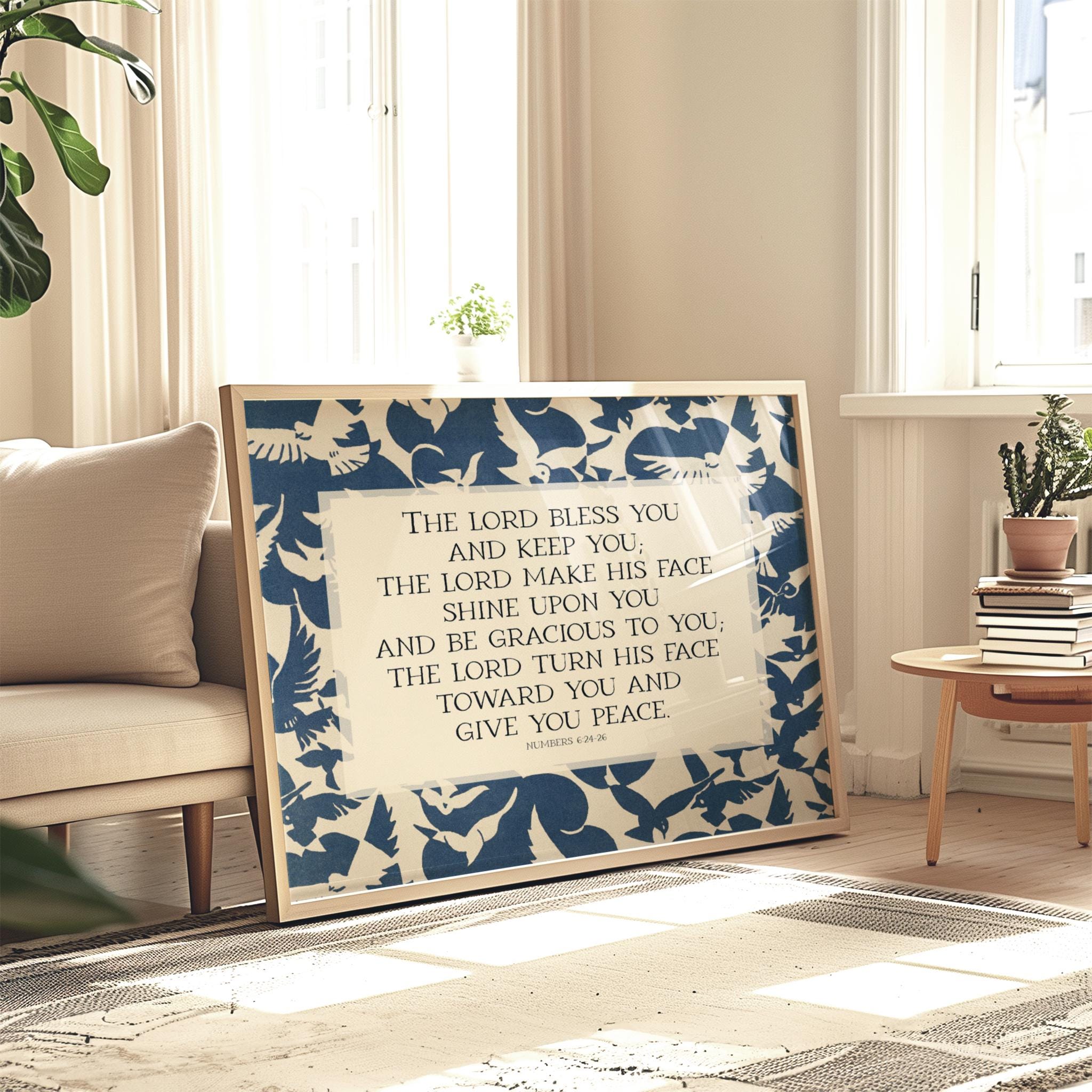 The Lord Bless You and Keep You | Numbers 6 | Horizontal Blue Bird Art ...