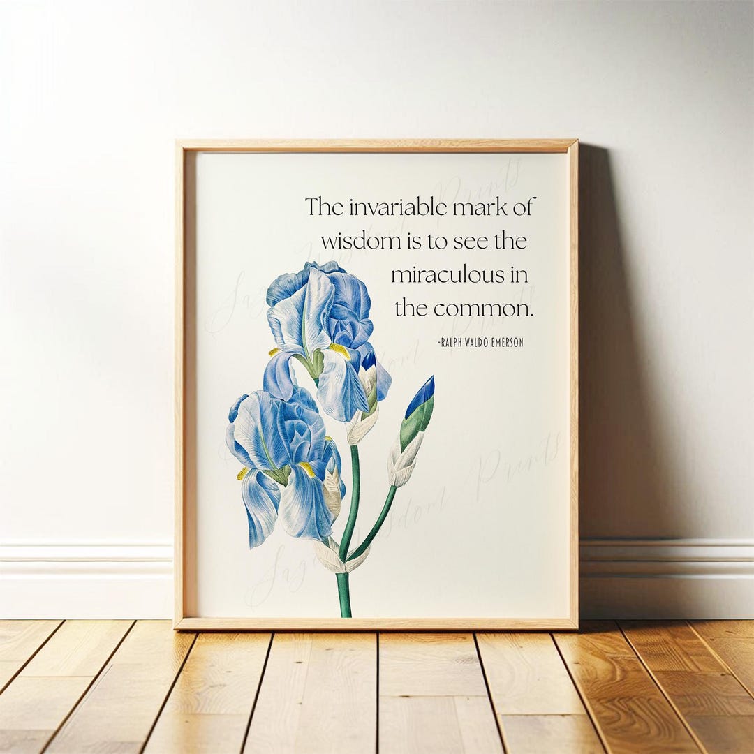 Ralph Waldo Emerson Quote | Mark of Wisdom | Vintage Floral Wall Art ...