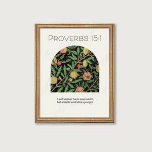 Proverbs 15 Christian Wall Art | Bible Verse Print, Scripture Decor | A ...