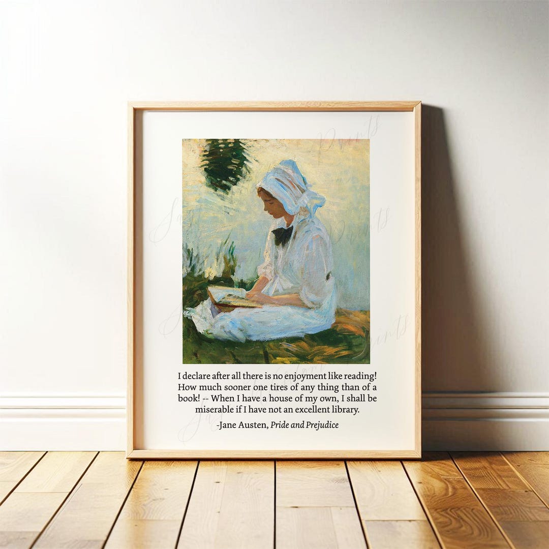 Jane Austen Wall Art | Pride and Prejudice Book Quote | Gift for ...