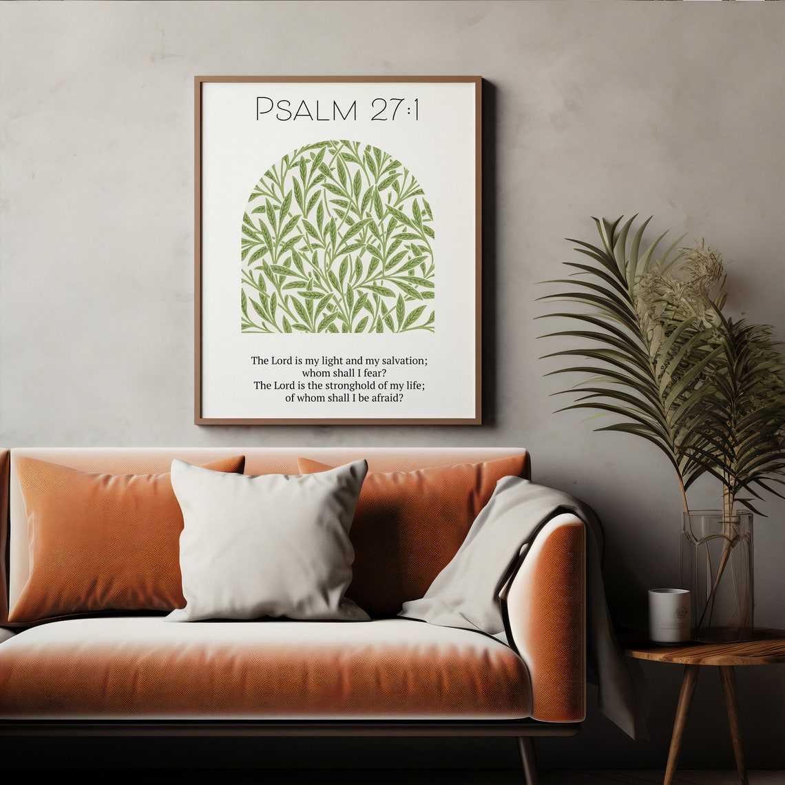 Psalm 27:1 Bible Verse Wall Art With William Morris Print Bible Verse ...