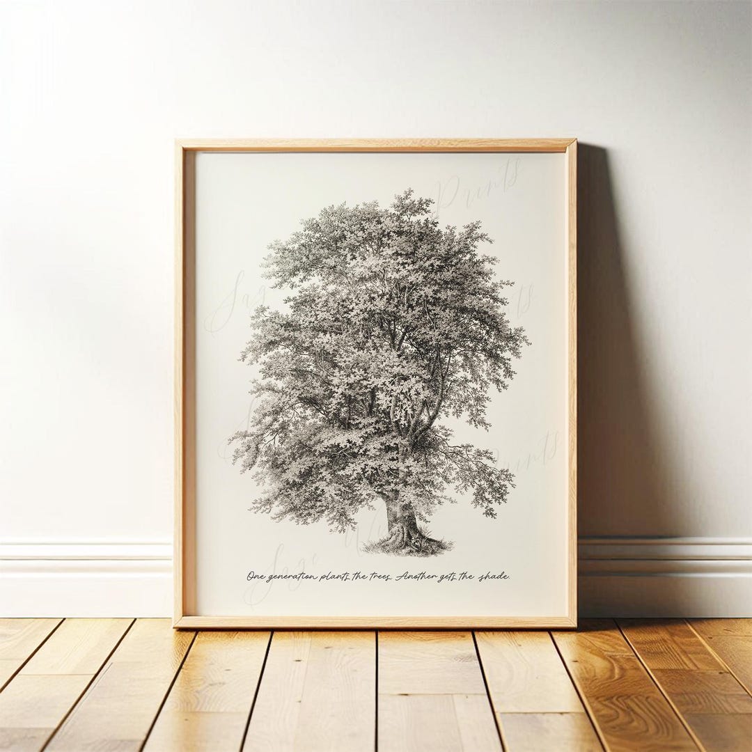 Vintage Tree Art Print: Chinese Proverb, Nature Lover Gift - Etsy