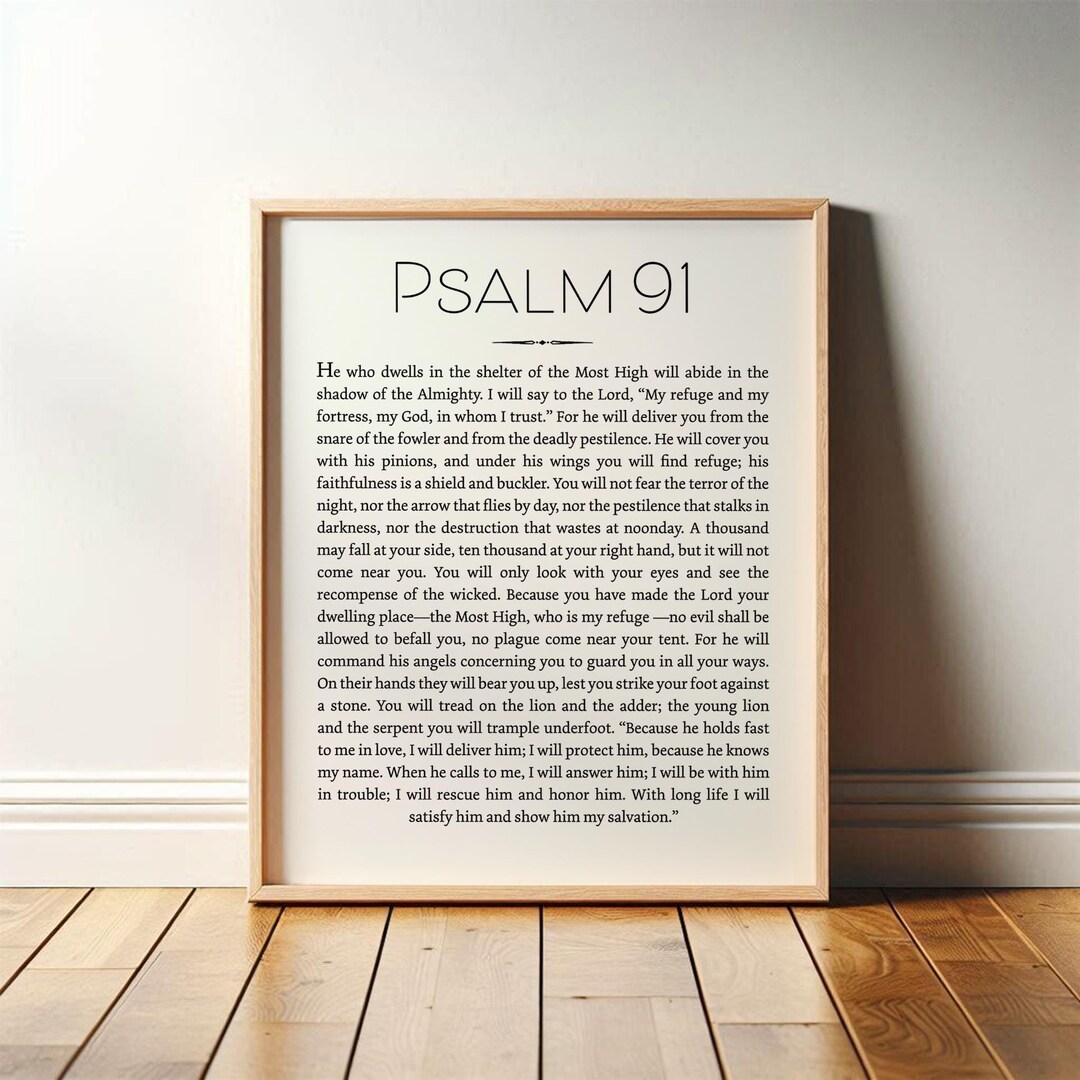 Psalm 91 Bible Passage Wall Art | Shelter of Most High, Refuge and ...