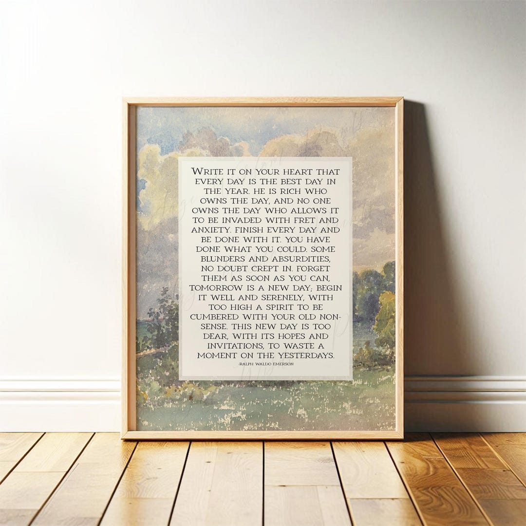 Ralph Waldo Emerson Poem: "write It on Your Heart" | Subtle Watercolor ...