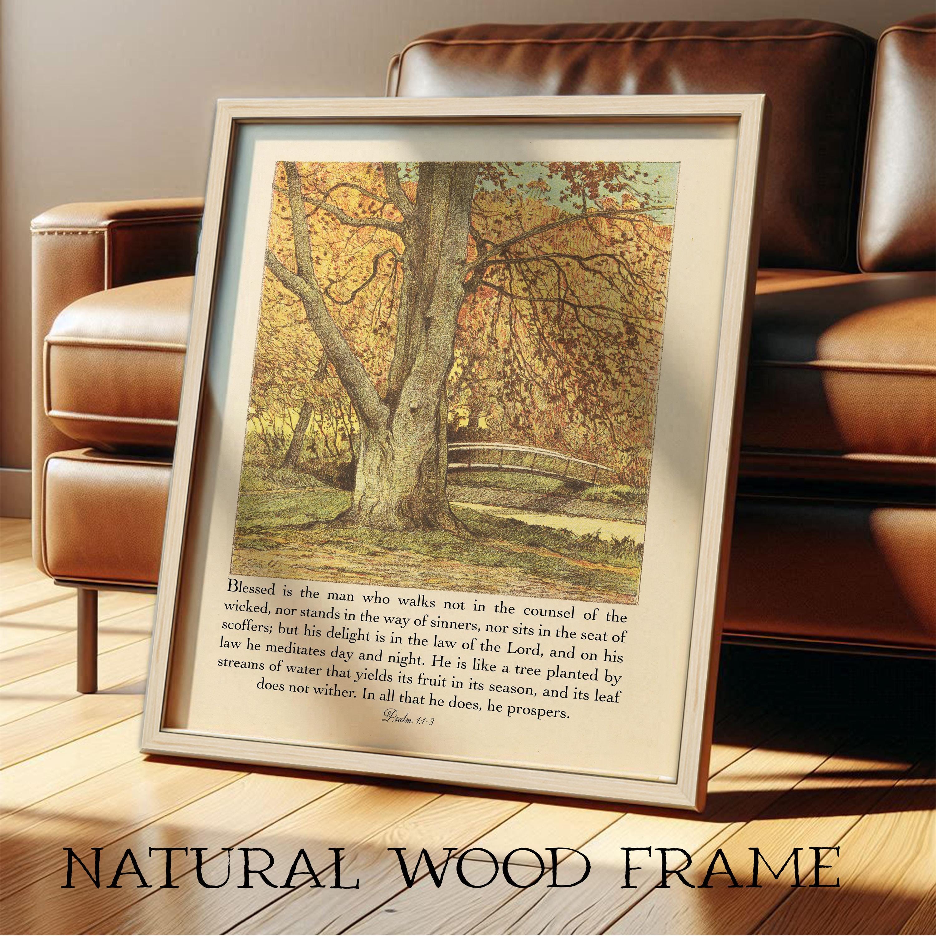 Psalm 1 Christian Wall Art for Fall, Thanksgiving | Scripture, Bible ...