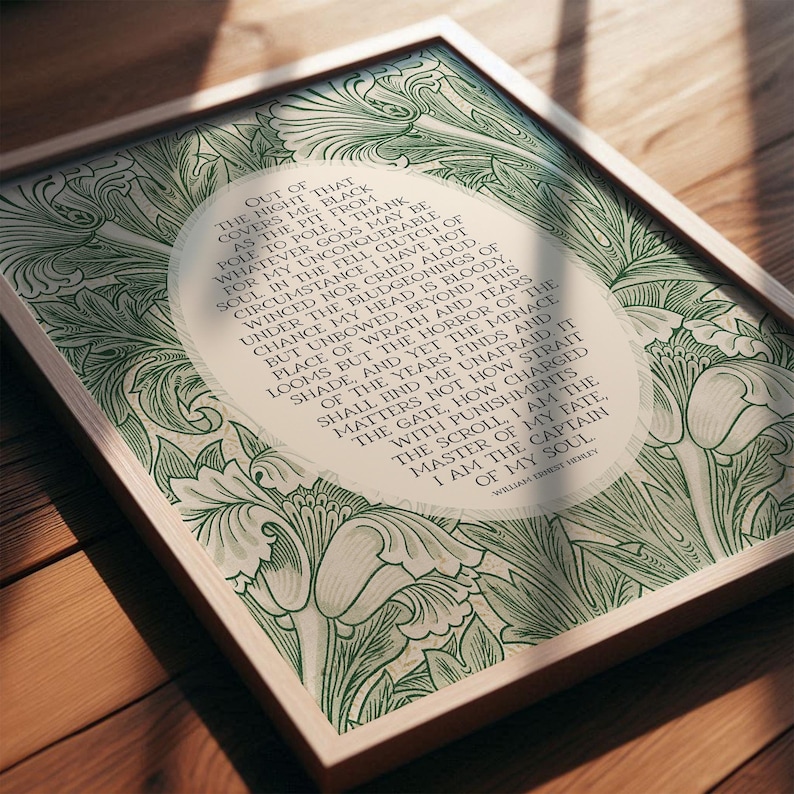 Invictus Poem | Empowering, Uplifting Wall Art | Master of My Fate ...