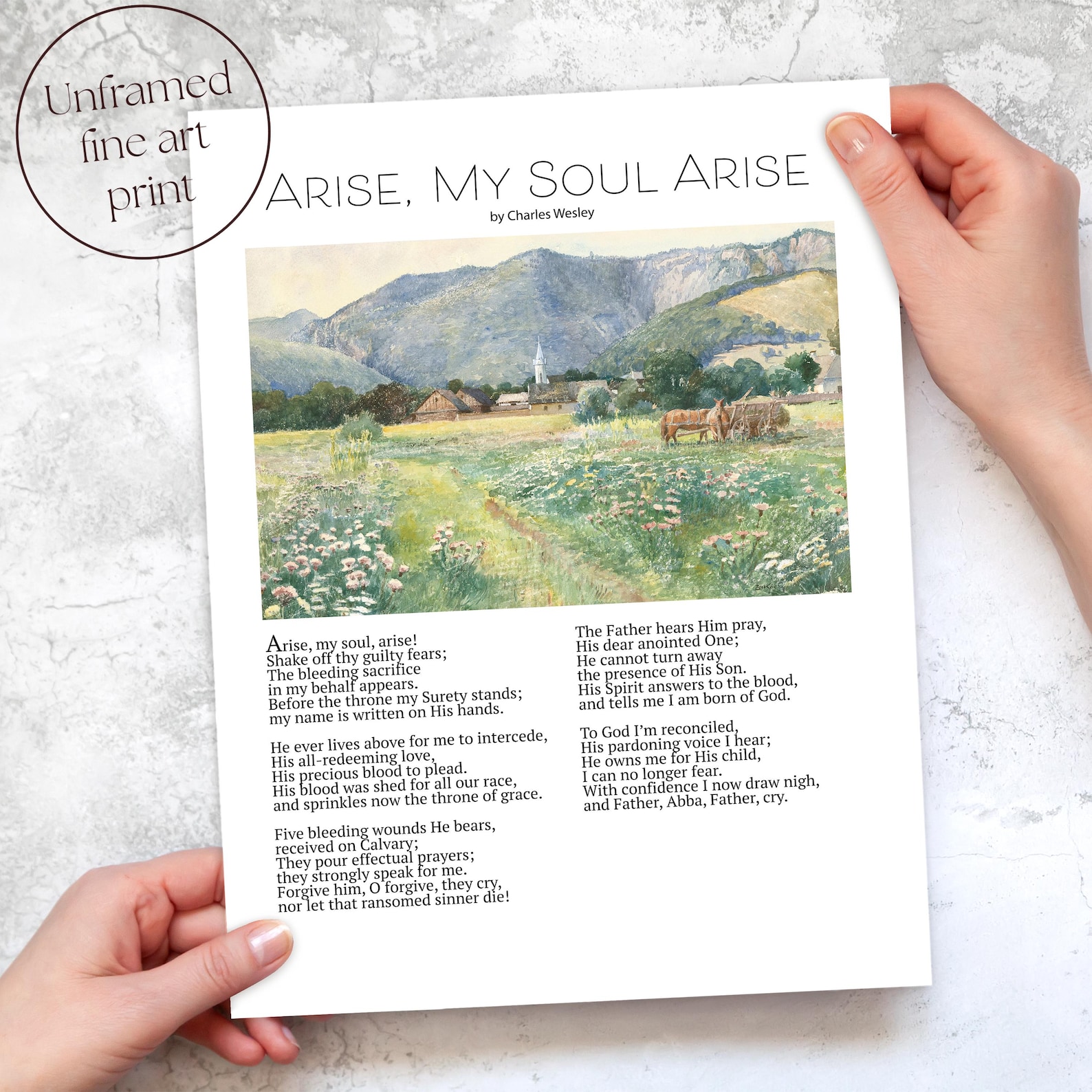 Arise My Soul Arise Hymn Wall Art | Christian Hymn Print, Religious ...