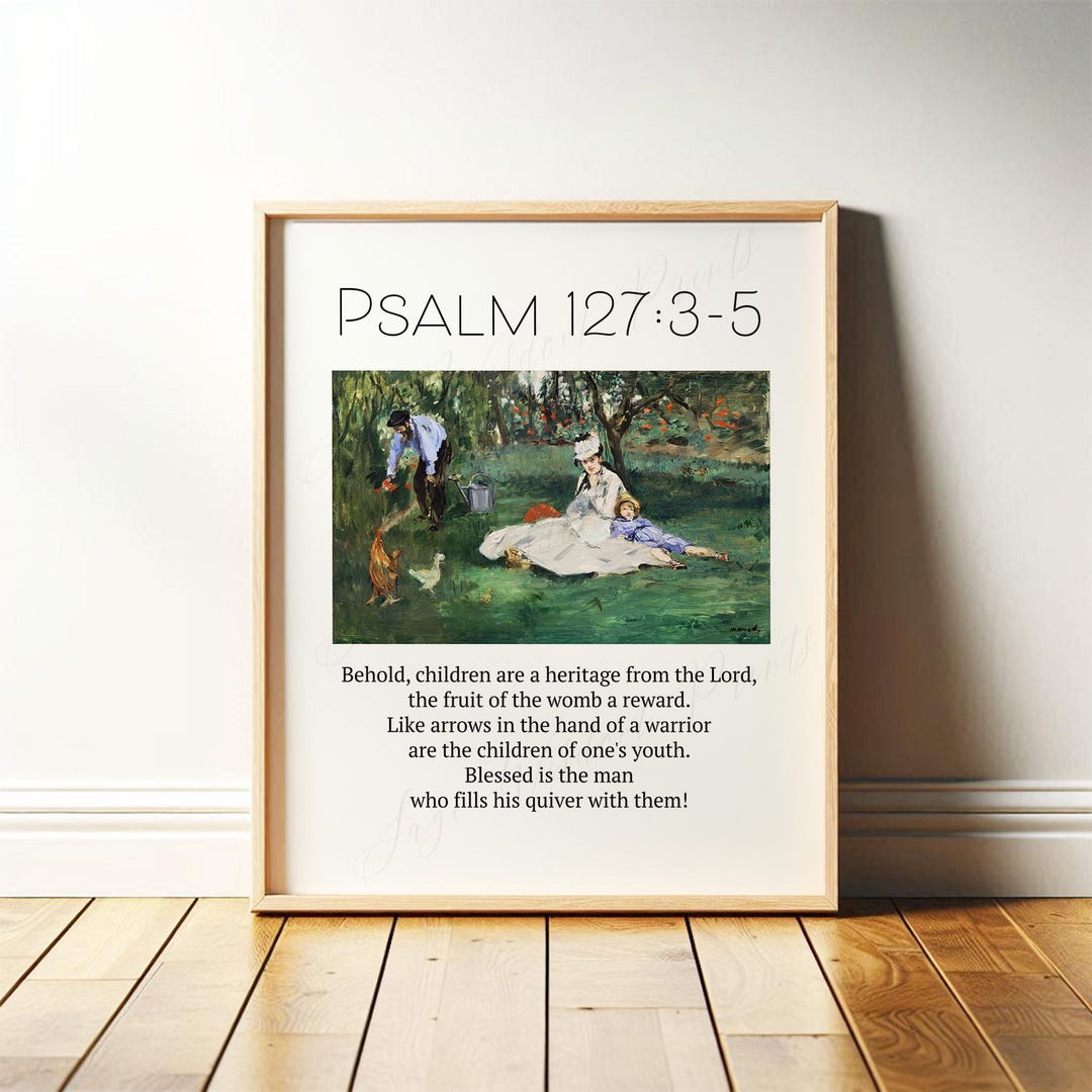 Psalm 127 Children Heritage Print: Vintage Christian Nursery Decor - Etsy