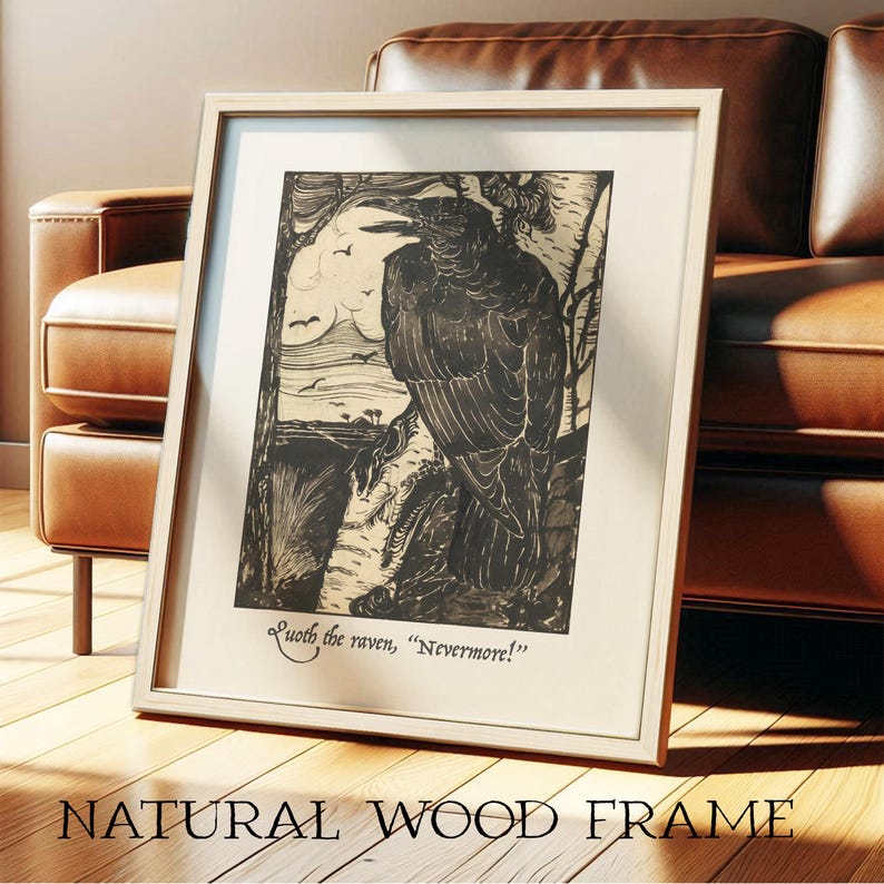 Nevermore, Raven Print | Edgar Allen Poe Quote | Halloween Wall Art ...