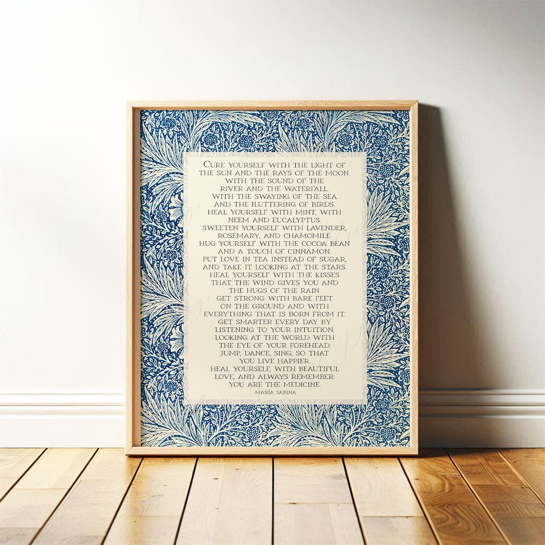 Maria Sabina Poem Print: Vintage Floral Wall Art - "you Are the ...