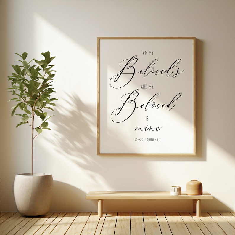 Beloved Christian Wall Art for Above Bed, Bedroom Religious Wedding ...