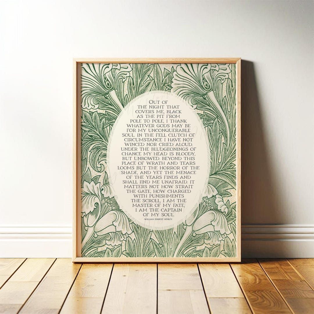 Invictus Poem | Empowering, Uplifting Wall Art | Master of My Fate ...