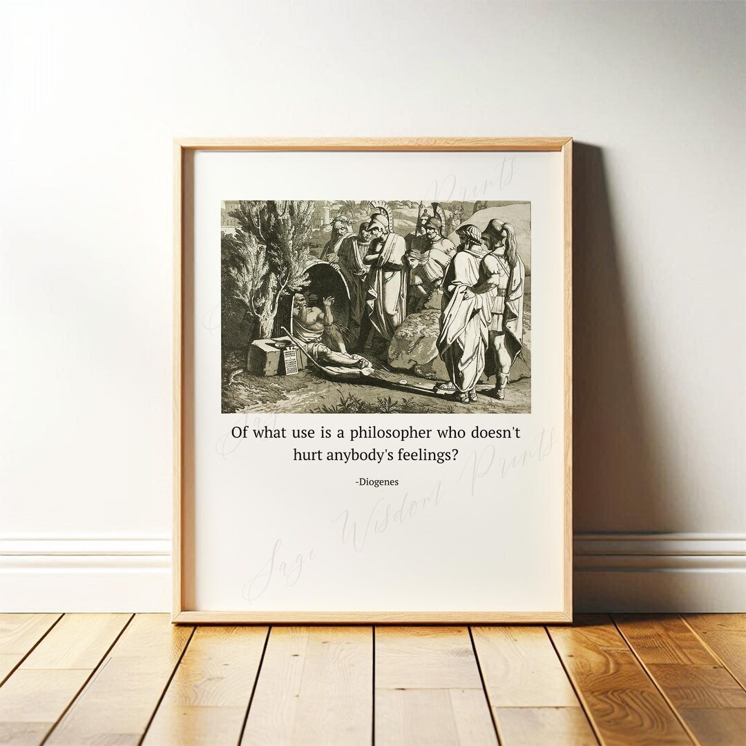 Diogenes Philosophy Quote Wall Art | Ancient Stoic, Gift for Professor ...