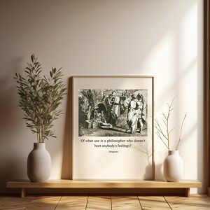 Diogenes Philosophy Quote Wall Art | Ancient Stoic, Gift for Professor ...