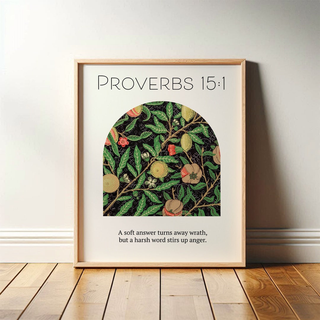 Proverbs 15 Christian Wall Art Bible Verse Print, Scripture Decor A ...