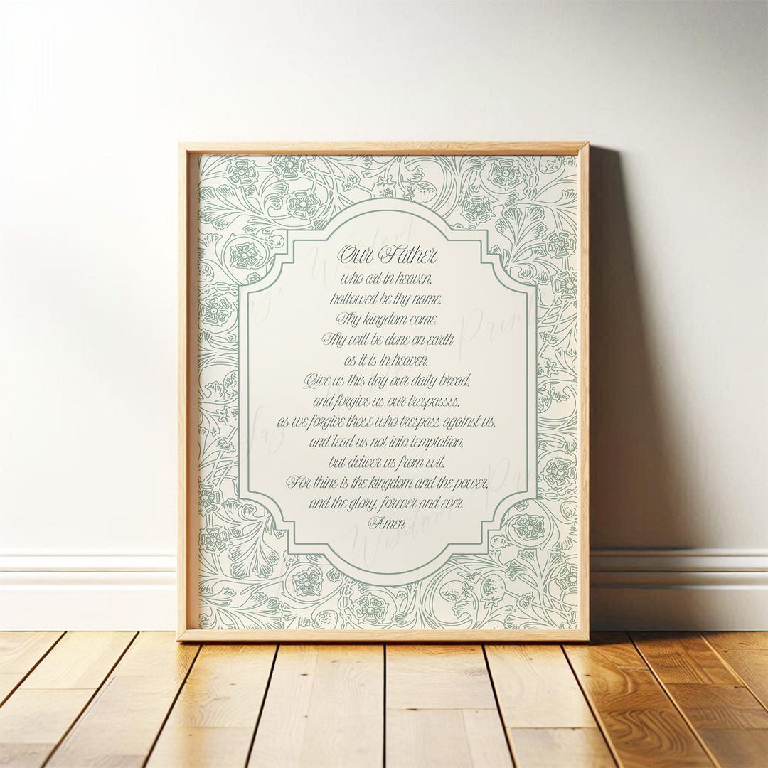 Lord's Prayer Print: "our Father Who Art in Heaven, Forgive Our ...