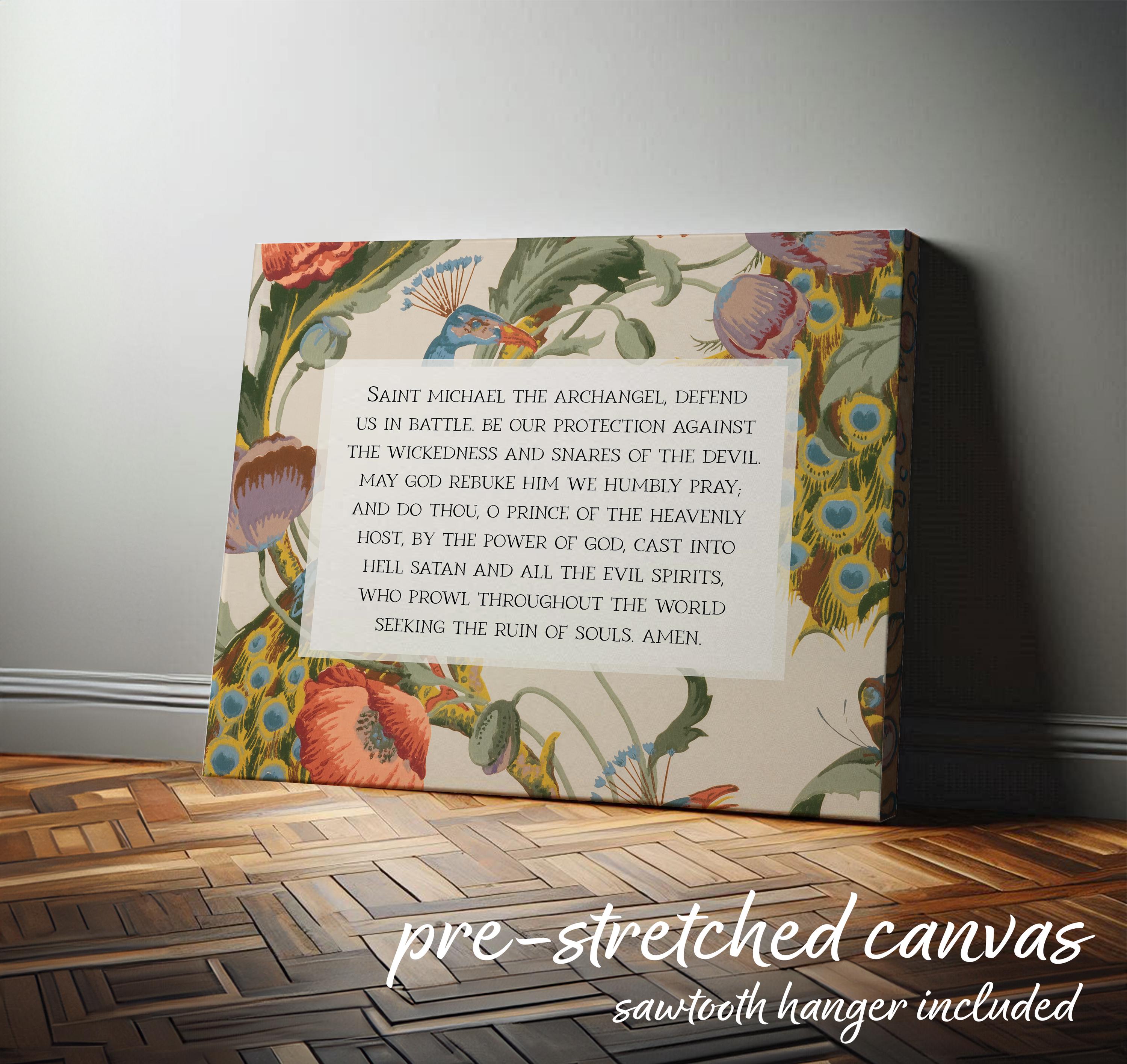 Prayer of St. Michael | Catholic Prayer Art, Religious Wall Art Decor ...