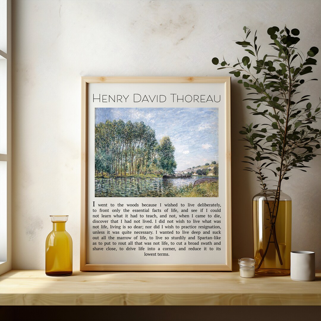 Thoreau Quote Print With Vintage Art Henry David Thoreau Printable ...