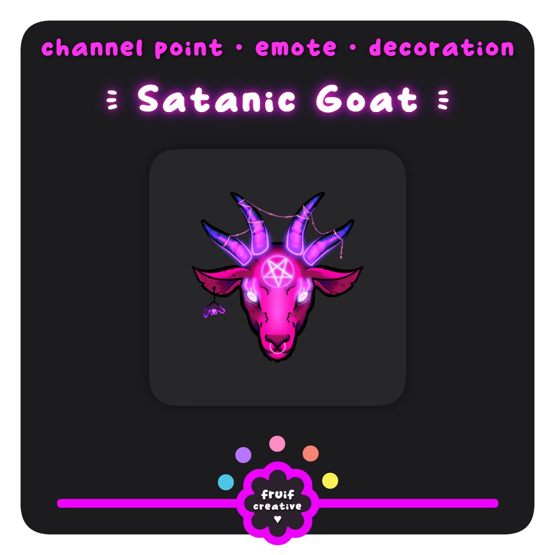 Twitch Channel Point Satanic Goat Magenta Aesthetic Neon Goth Witchy ...