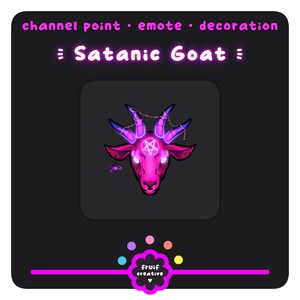 Twitch Channel Point Satanic Goat Magenta Aesthetic Neon Goth Witchy ...