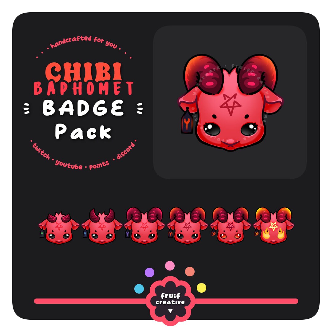 Stream Badges Chibi Baphomet Twitch Sub Bit Icons Discord Server Roles ...