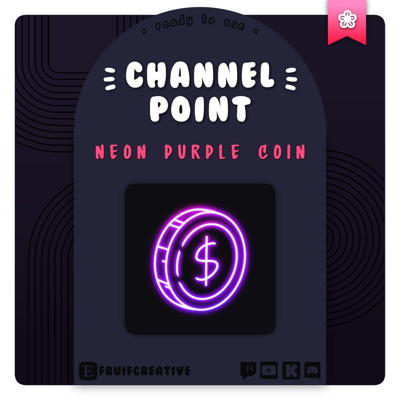 Twitch Channel Point/emote | Neon Purple Coin | Money Badge | P2U - Etsy