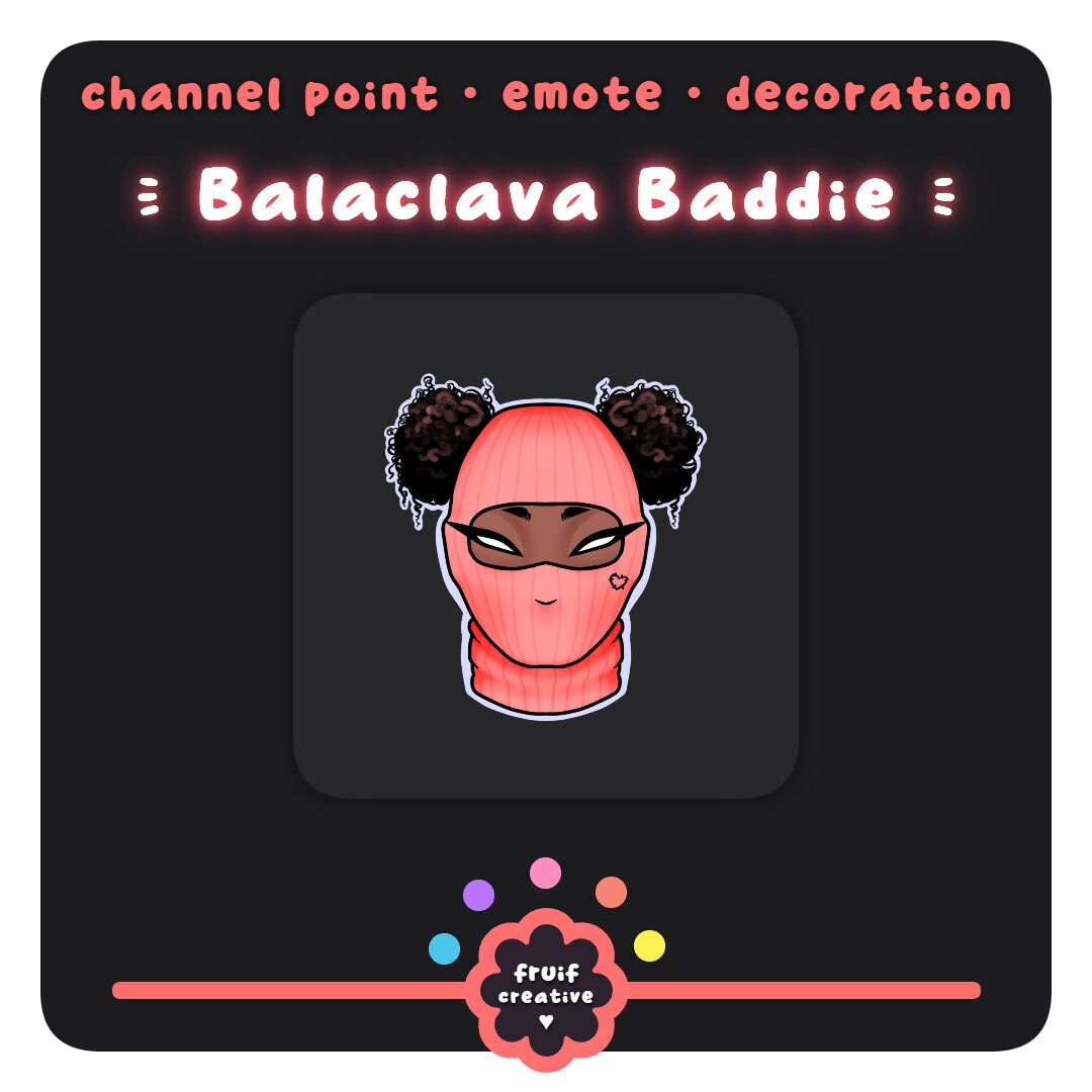 Twitch Channel Point Balaclava Baddie Ski Mask Heart Stitch Beanie Cute ...
