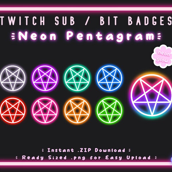 Pentagram Badges Twitch - Etsy
