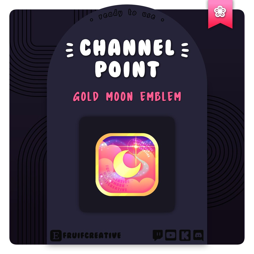 Twitch Channel Point | Celestial Moon Emblem | Stream Badge/emote | P2U ...